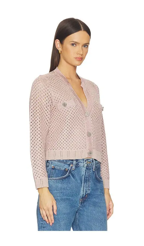 L'Agence Blanca Sequin Crop Cardigan