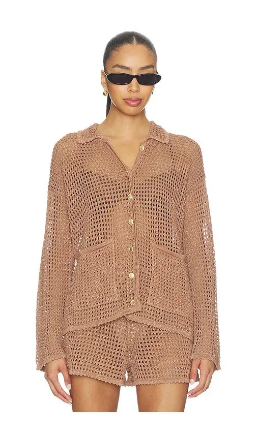 L'Agence Mariana Pointelle Knit Shirt
