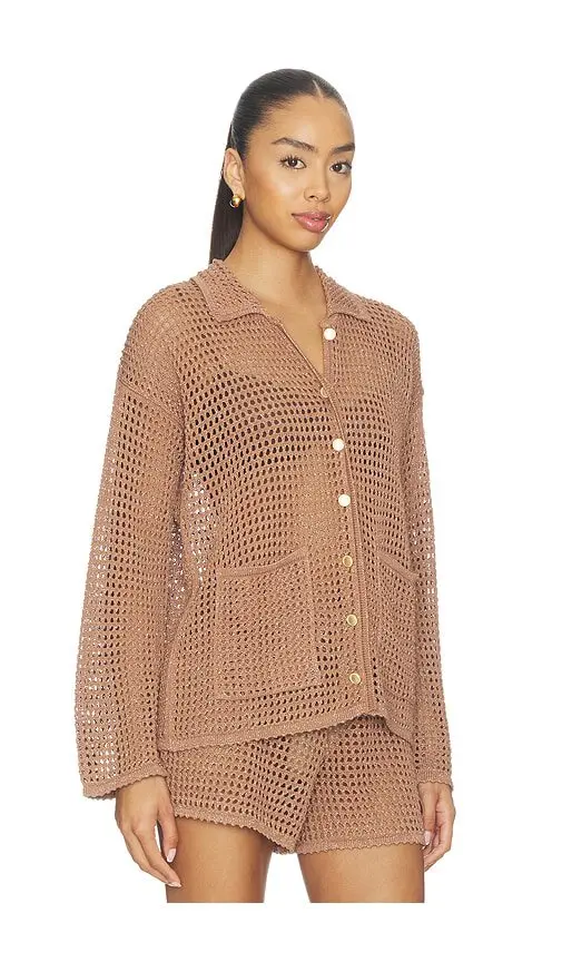 L'Agence Mariana Pointelle Knit Shirt