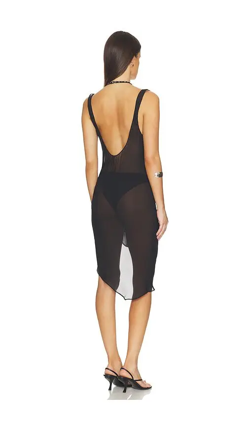 SKIMS Sheer Cover Up Dress Sarong In Black