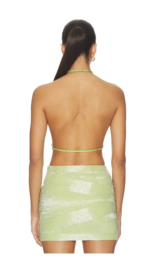 MAY MASHIAH Halterneck Embellished Beaded Top