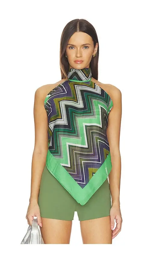Missoni Top In Green Chevron Multi In Green - 2