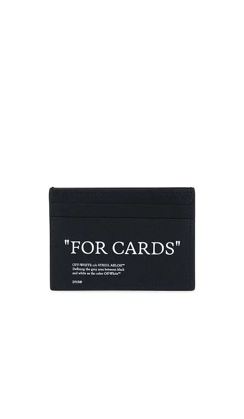 Off-White Quote Card Case In Black - Sky