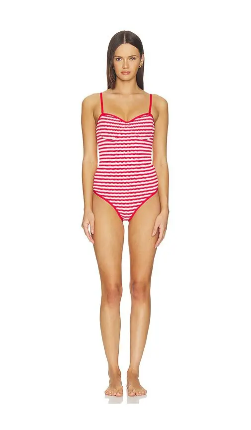 Beach Riot Hayes One Piece Swimsuit - Crimson Stripe