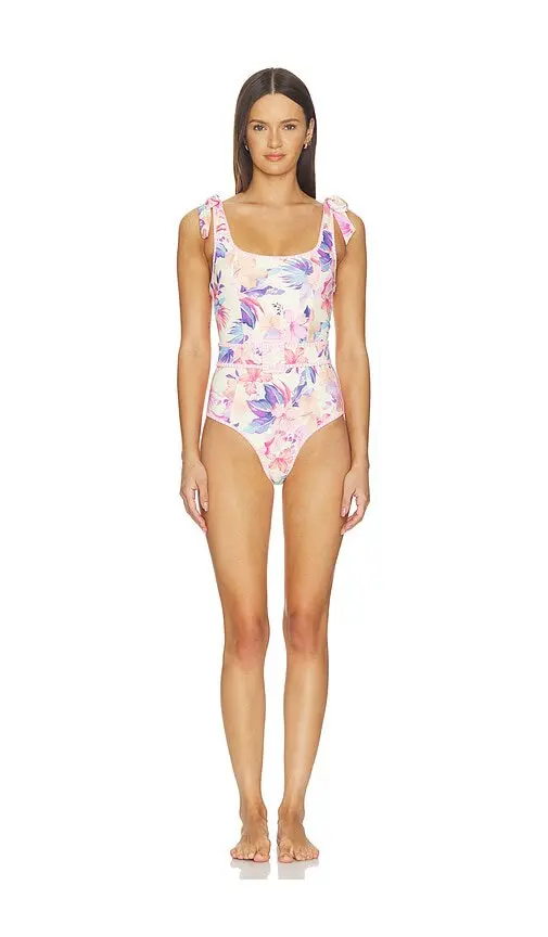 Beach Riot Sydney One Piece In Cream - Hibiscus Garden