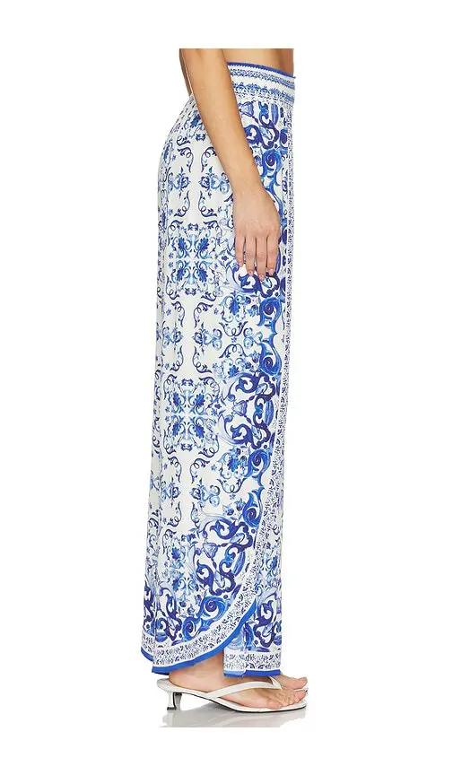 Alice + Olivia Palazzo Pants With Blue Print - Soltice