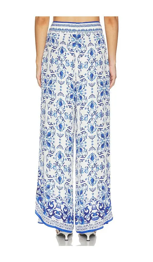 Alice + Olivia Palazzo Pants With Blue Print - Soltice