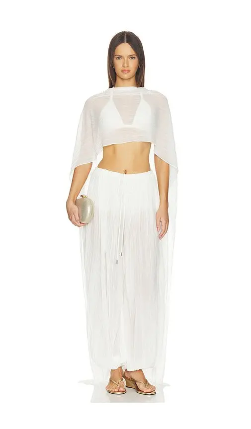 Simkhai Genoa Sheer Jersey Cape - Ivory