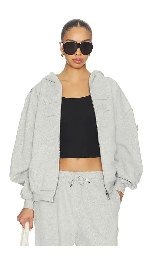 NIIHAI Cover Hoodie In Grey - Grey Marl