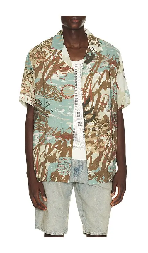 Oas Montara Rocco Shirt In Slate,beige