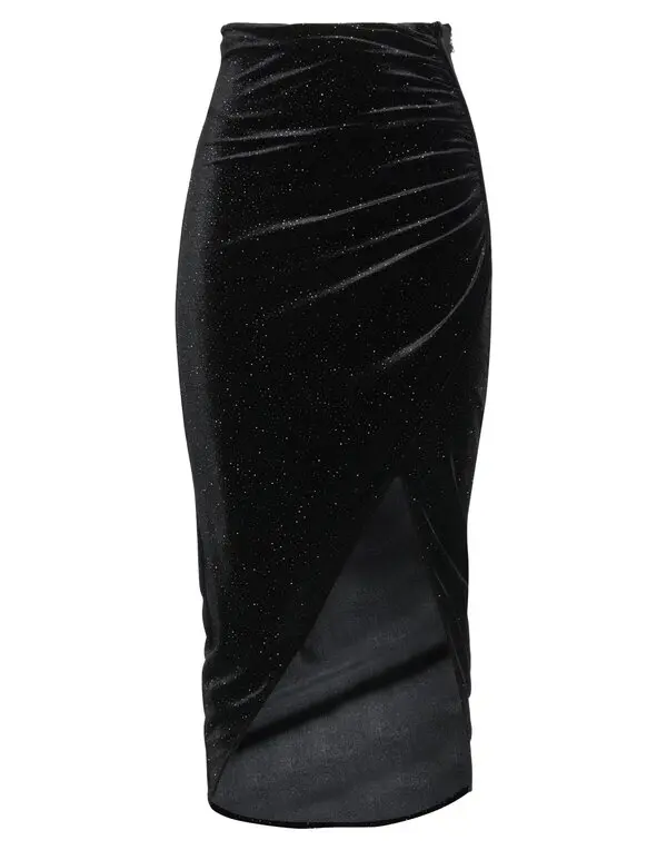 Patrizia Pepe Velvet Midi Skirt With Glitter And Side Slit