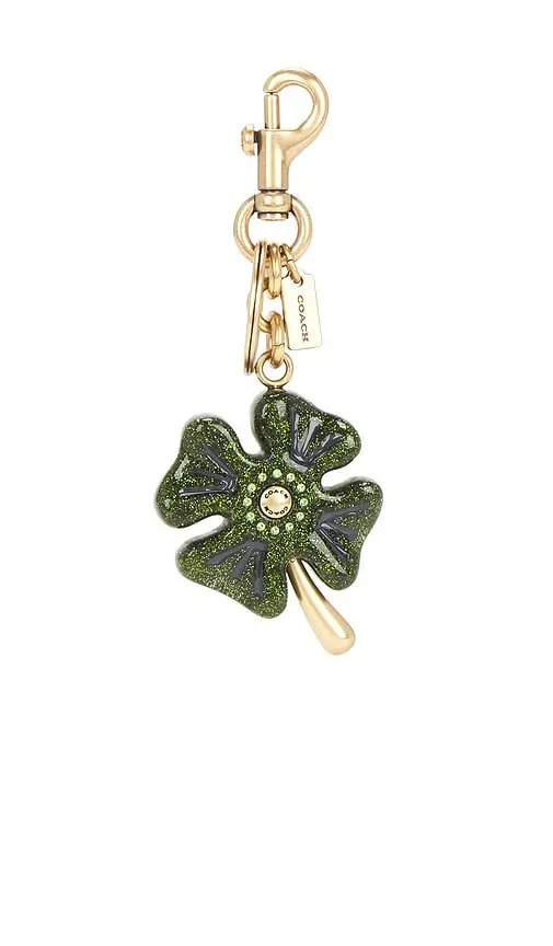 COACH Four Leaf Clover Bag Charm With Brass-tone Hardware - Green