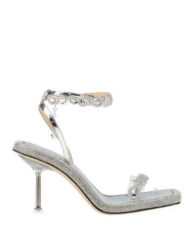 Mach & Mach Embellished Pvc And Leather Sandals With Geometric Heel