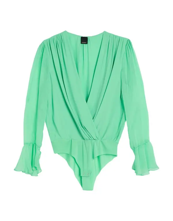 Pinko Draped V-neck Long Sleeve Bodysuit