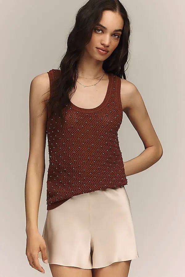 Sanctuary Embellished Sweater Tank Top