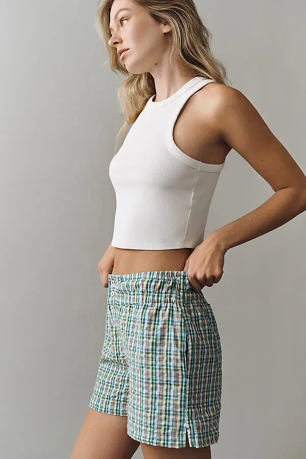 DAMSON MADDER Kairo Cotton Boxer Shorts - Blue