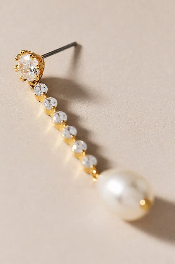 Nadri Crystal Pearl Drop Earrings