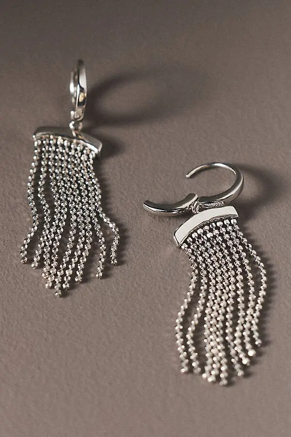 Nadri Rhodium-plated Brass Cubic Zirconia Huggie Hoop Earrings - Silver