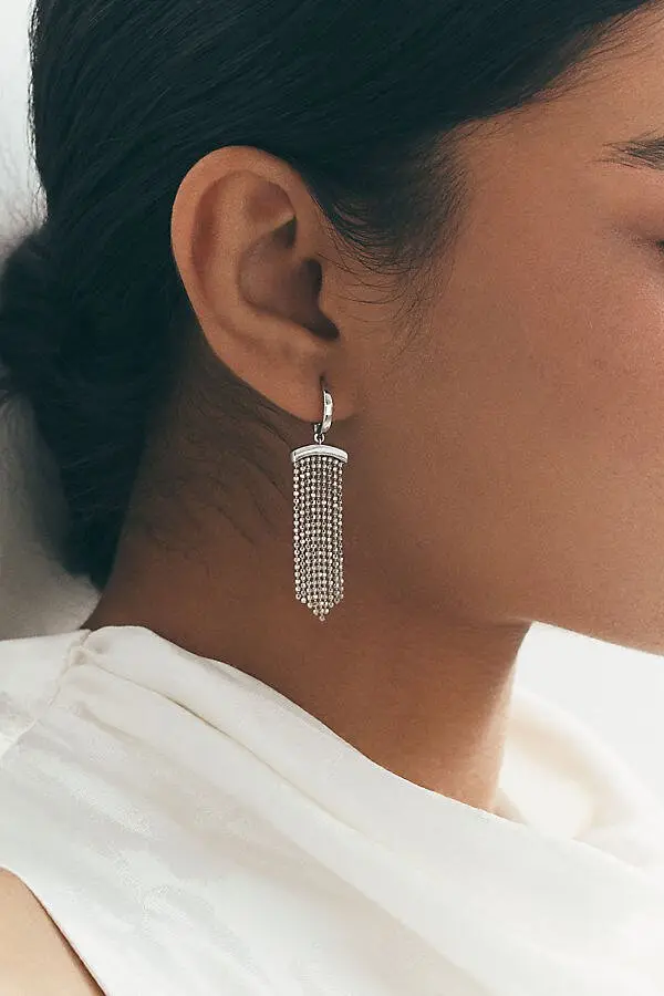 Nadri Rhodium-plated Brass Cubic Zirconia Huggie Hoop Earrings