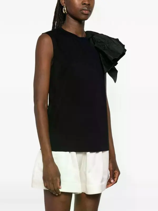 Max Mara Sleeveless Top With Ruffled Shoulder Detail
