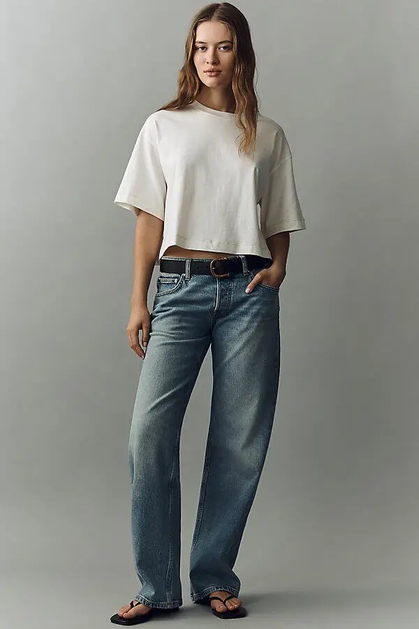 EB DENIM Low-rise Baggy Wide-leg Jeans - Luna