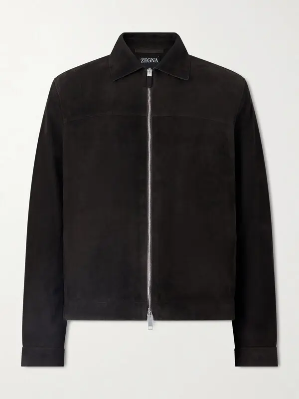 Zegna Suede Zip-up Blouson Jacket