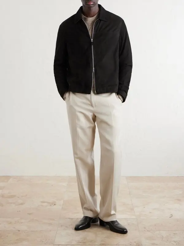 Zegna Suede Zip-up Blouson Jacket
