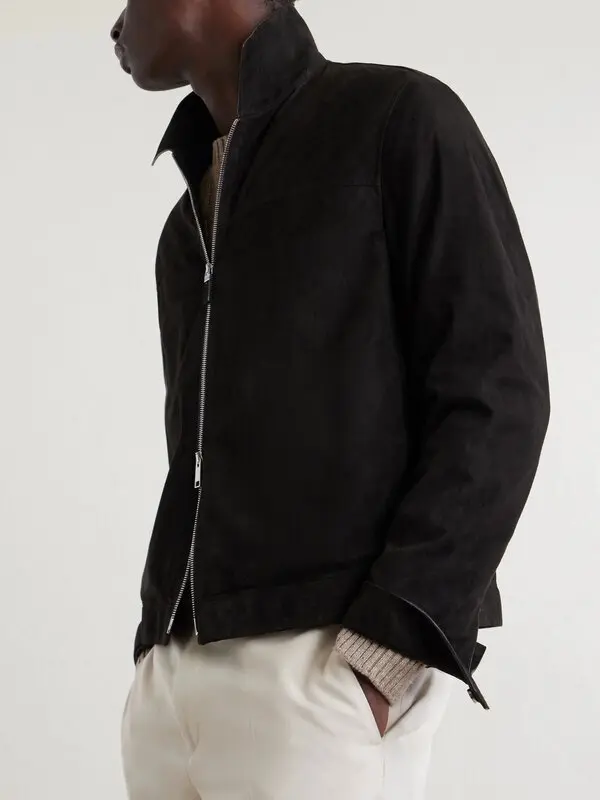Zegna Suede Zip-up Blouson Jacket