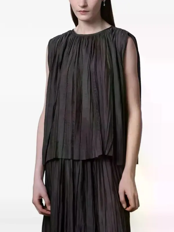 ROBERTO COLLINA Pleated Sleeveless Top