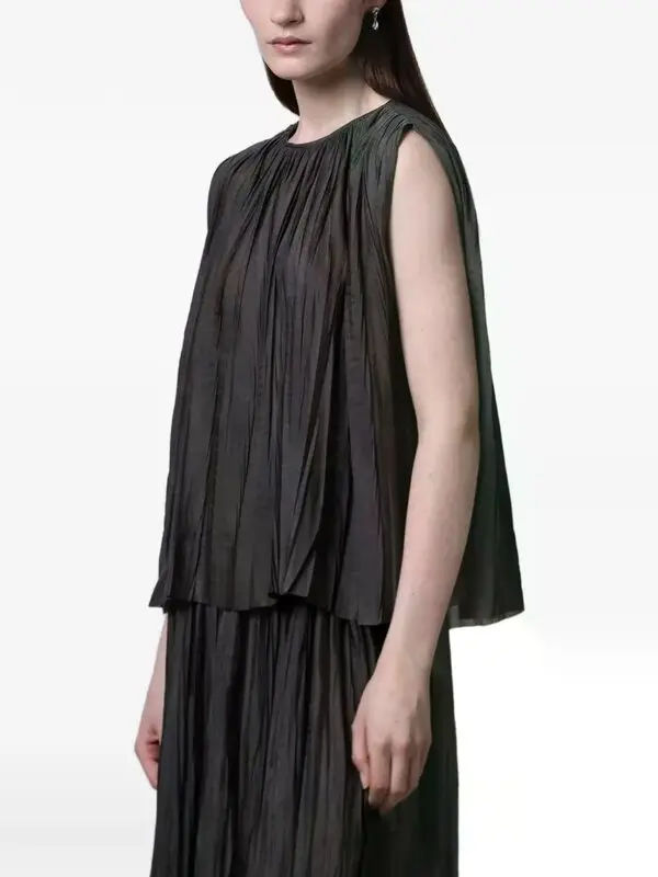 ROBERTO COLLINA Pleated Sleeveless Top