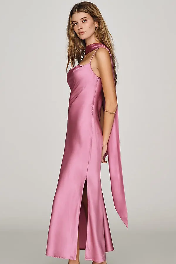 Maeve Scarf Midi Slip Dress - Crocus