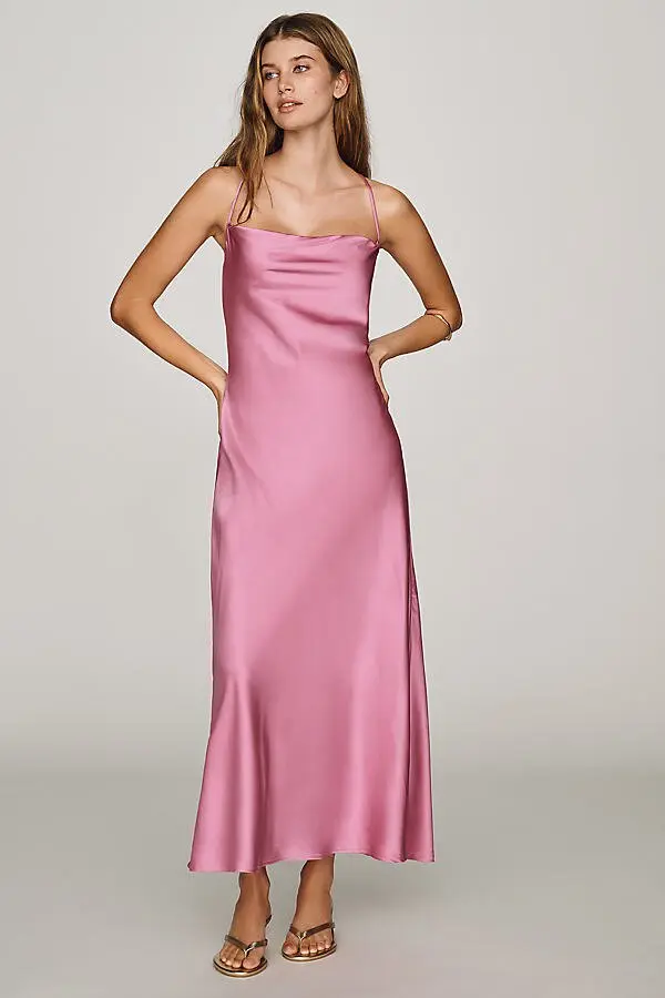 Maeve Scarf Midi Slip Dress - Crocus