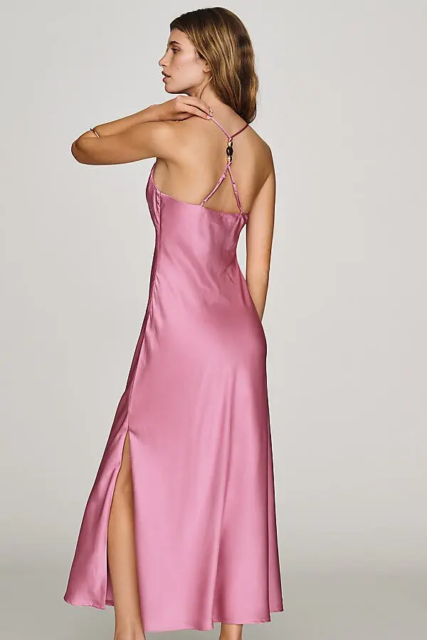 Maeve Scarf Midi Slip Dress - Crocus