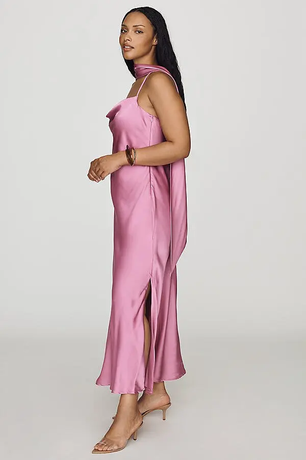 Maeve Scarf Midi Slip Dress - Crocus