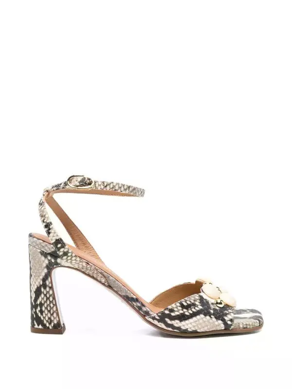 PEDRO MIRALLES Snake-effect Embellished Sandals