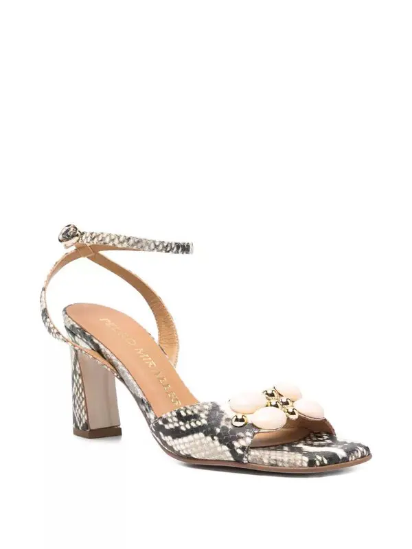 PEDRO MIRALLES Snake-effect Embellished Sandals