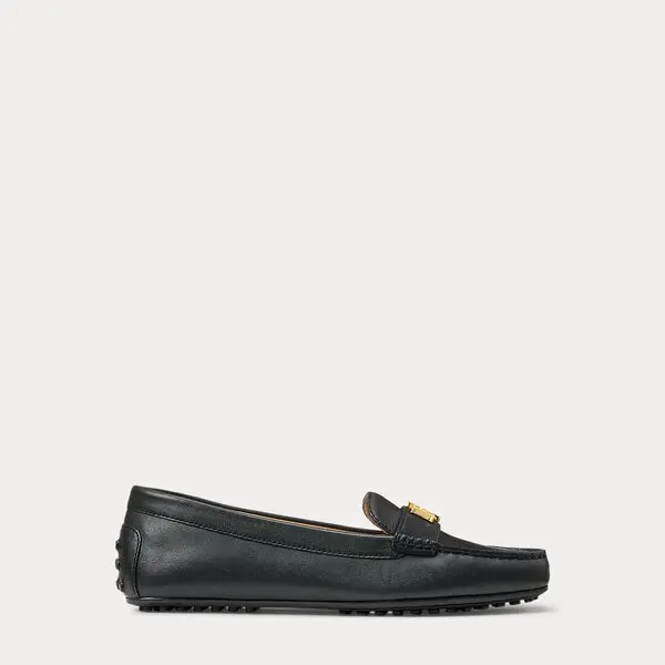 Ralph Lauren Nappa Leather Driver Loafers - Black