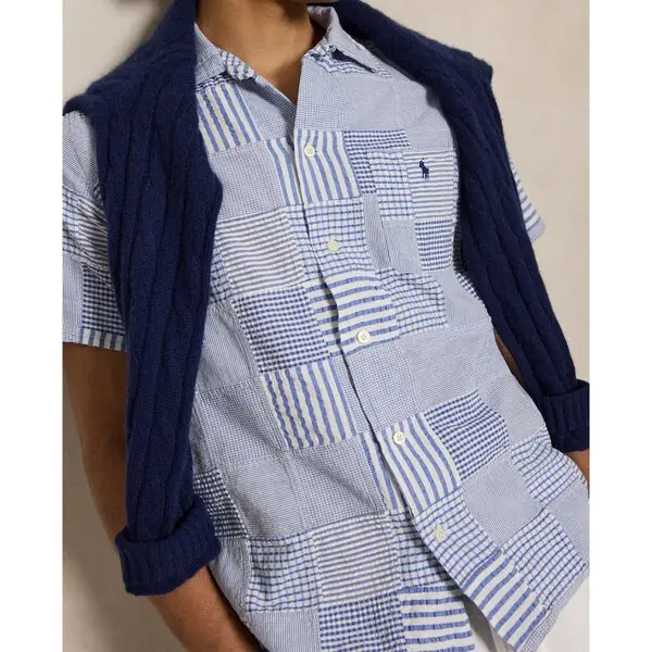 Ralph Lauren Classic Fit Patchwork Seersucker Shirt