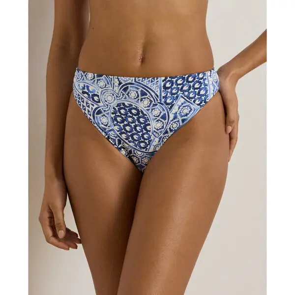 Ralph Lauren Geometric Print High-leg Bikini Bottom