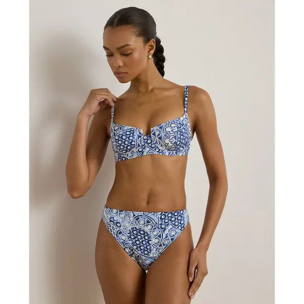 Ralph Lauren Geometric Print High-leg Bikini Bottom