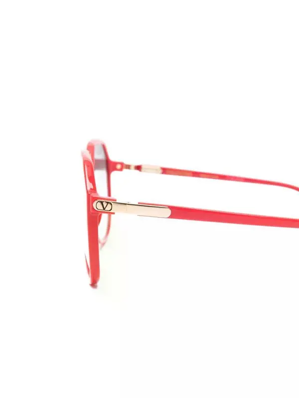 Valentino Garavani Geometric Frame Sunglasses - Red