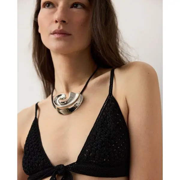 Ralph Lauren Twist Crochet Silk Bra Top