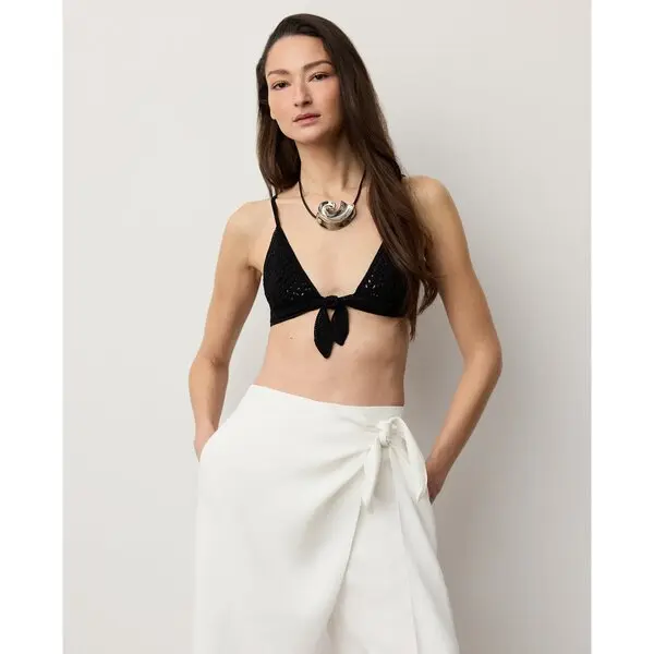 Ralph Lauren Twist Crochet Silk Bra Top