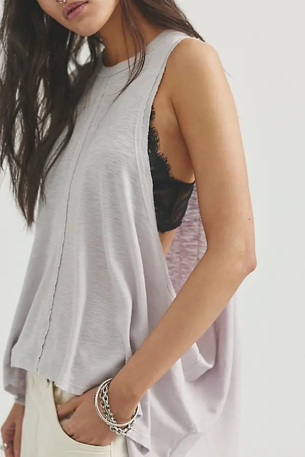 Free People We The Free Ari Dolman Tank - Lilac Marble