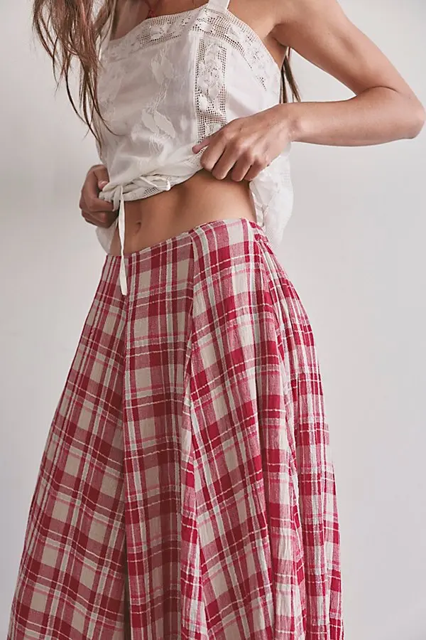 Free People Ives Maxi Skirt - Cherry Combo