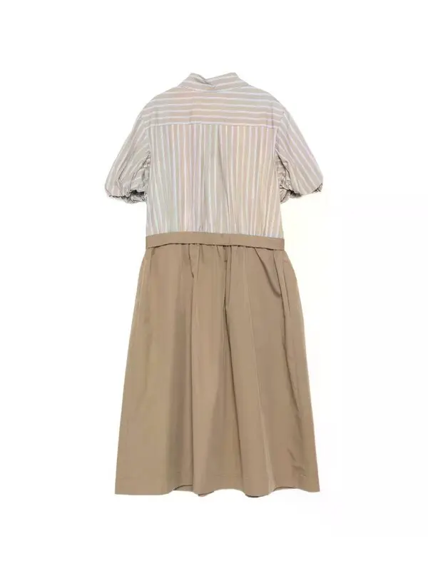 Dice Kayek Striped Shirt Dress With Sculptural Sleeves - Brown