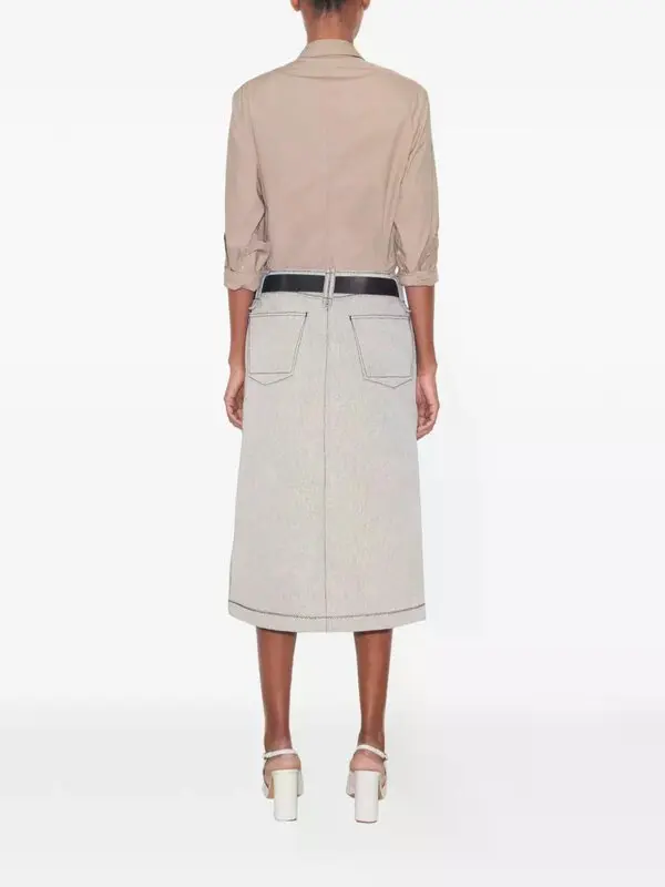 Tory Burch Yarn-dyed Japanese Canvas A-line Skirt
