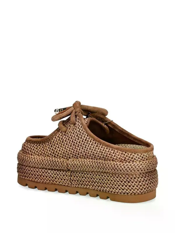 NAKED WOLFE Blizzard Raffia Mules