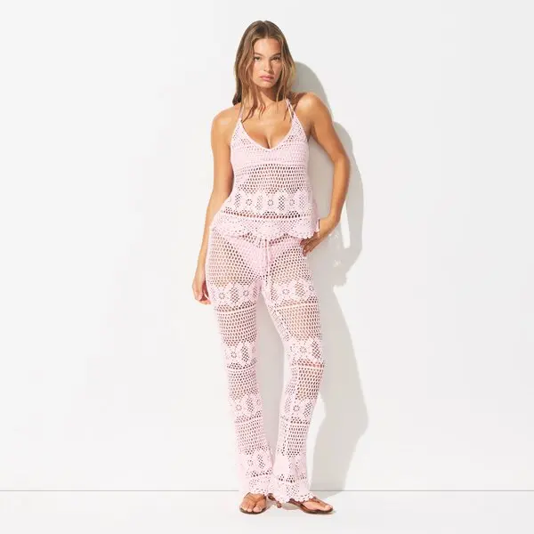 SKIMS Crochet Halter Cami Top - Cherry Blossom