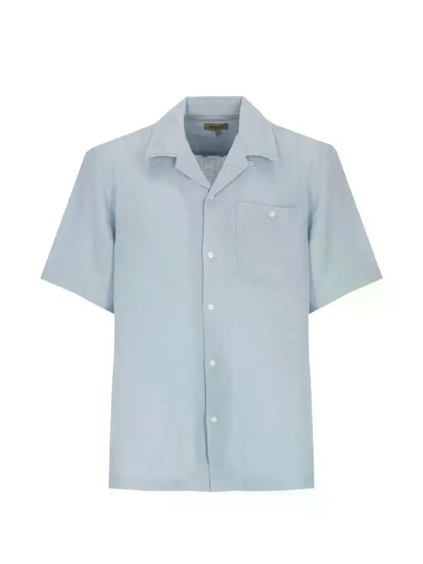 Woolrich Short-sleeve Camp-collar Shirt - Blue